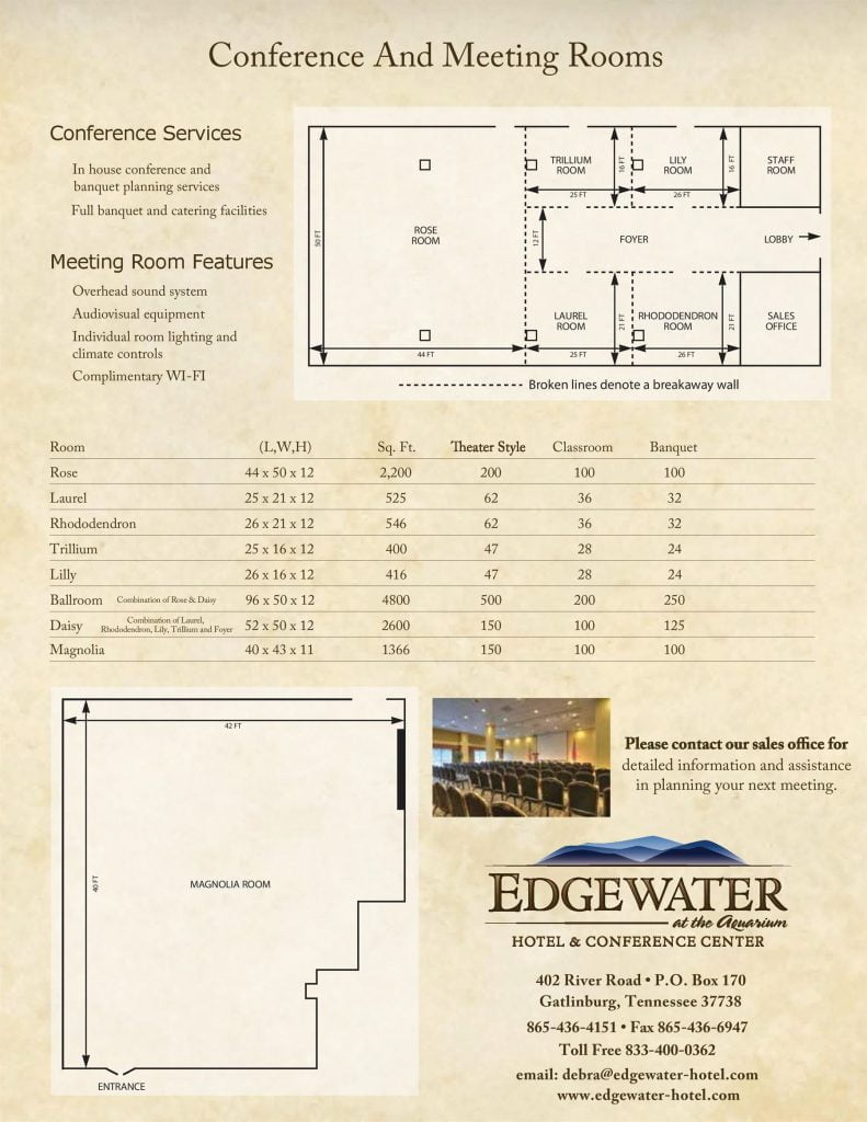Conference Center Features - Edgewater Hotel